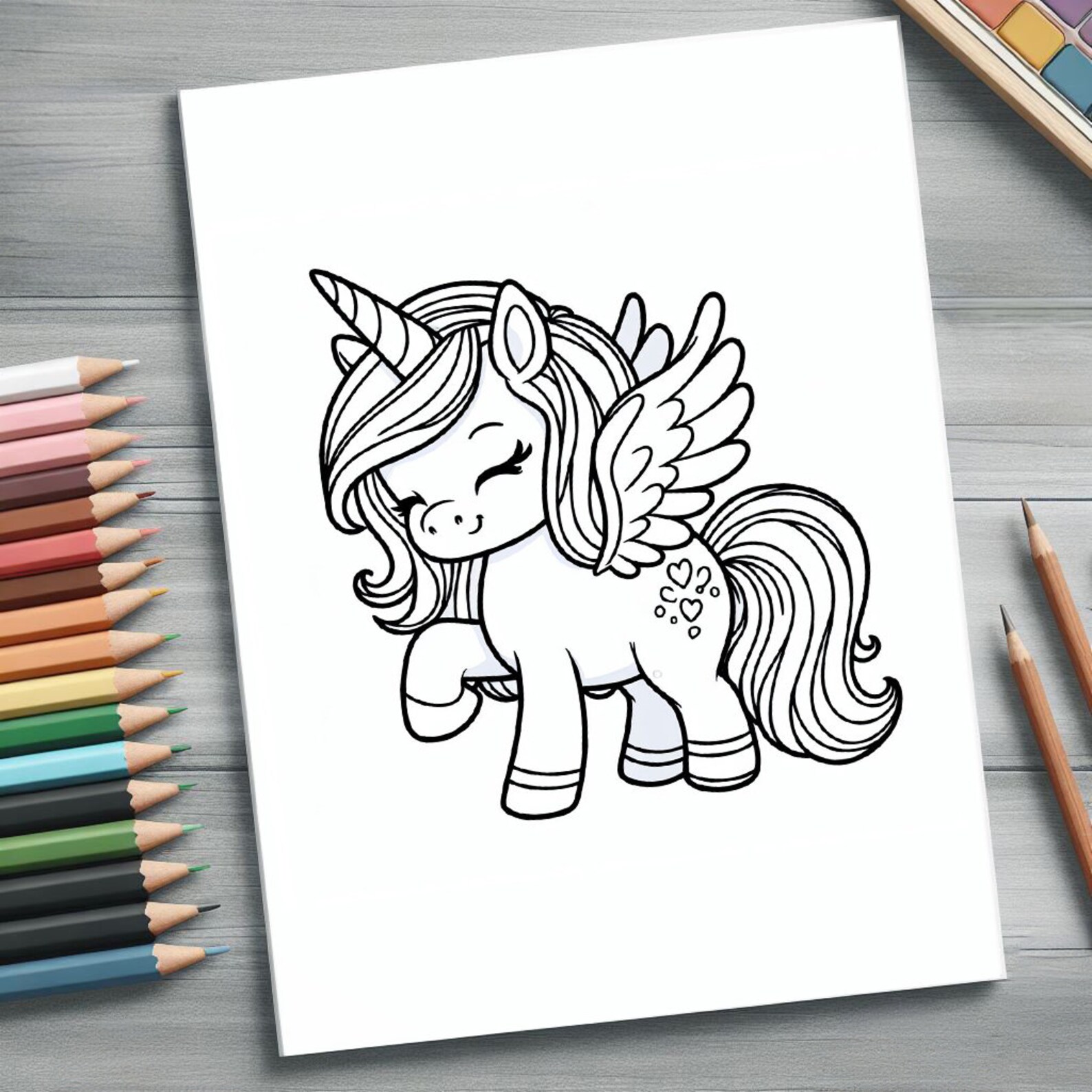 60 Cute Unicorn Coloring Pages for Kids. Kawaii Unicorn Coloring Pages ...