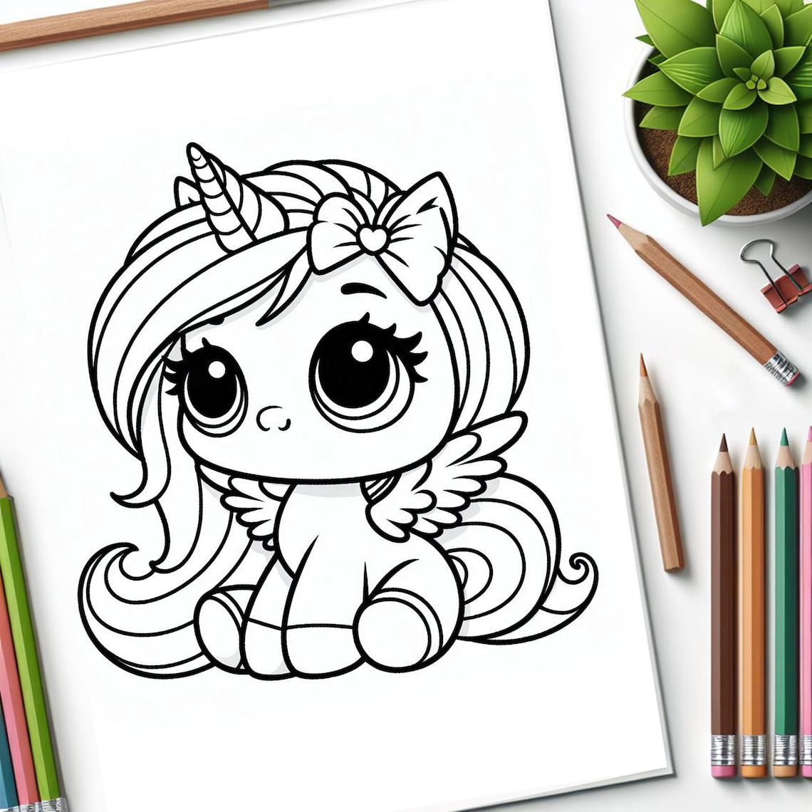 50 Cute Unicorn Coloring Pages for Kids. Kawaii Unicorn Coloring Pages ...