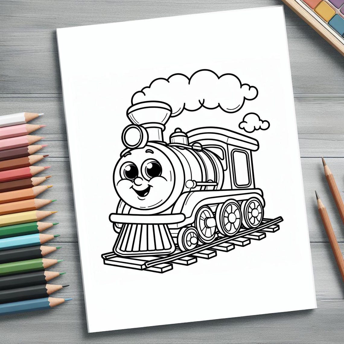 50 Train Coloring Pages to Print, Train Coloring Book 50 Train Coloring ...