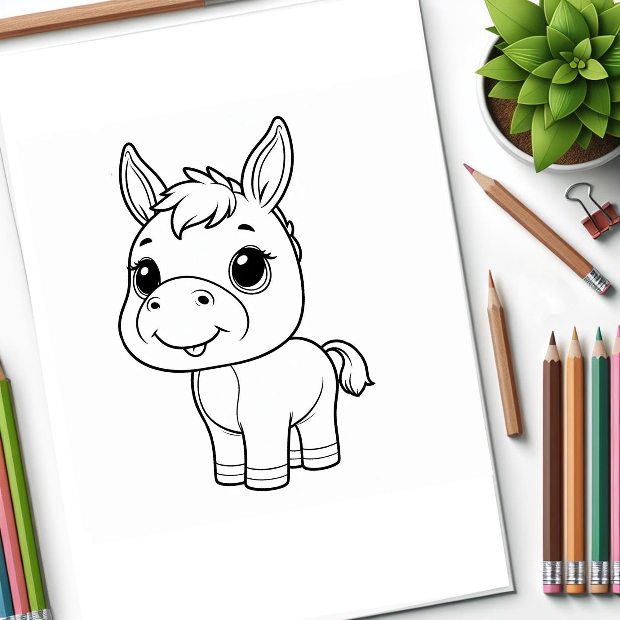 25 Easy Farm Animals Coloring Pages With Thick Borders for Preschoolers ...