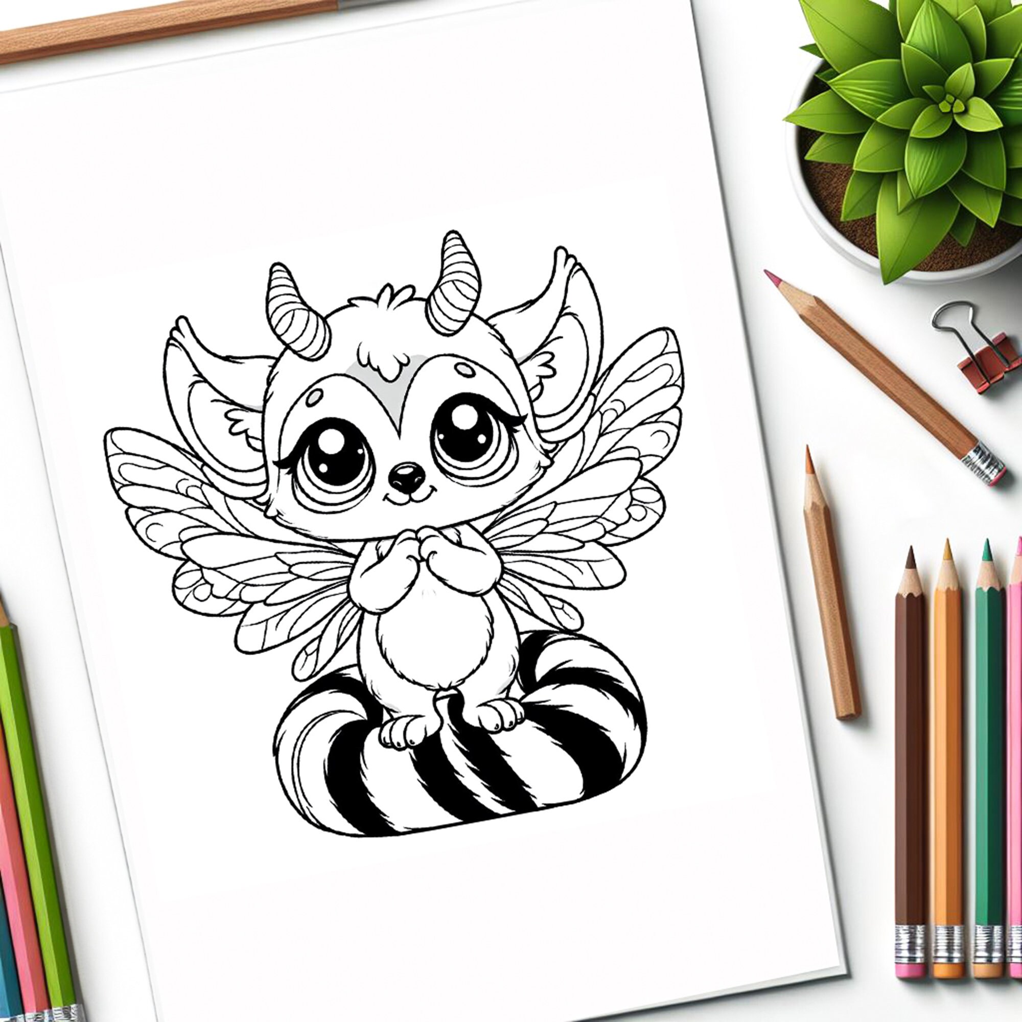 Set of 50 Coloring Pages With Fantastic Animals. Easy Coloring Page to ...