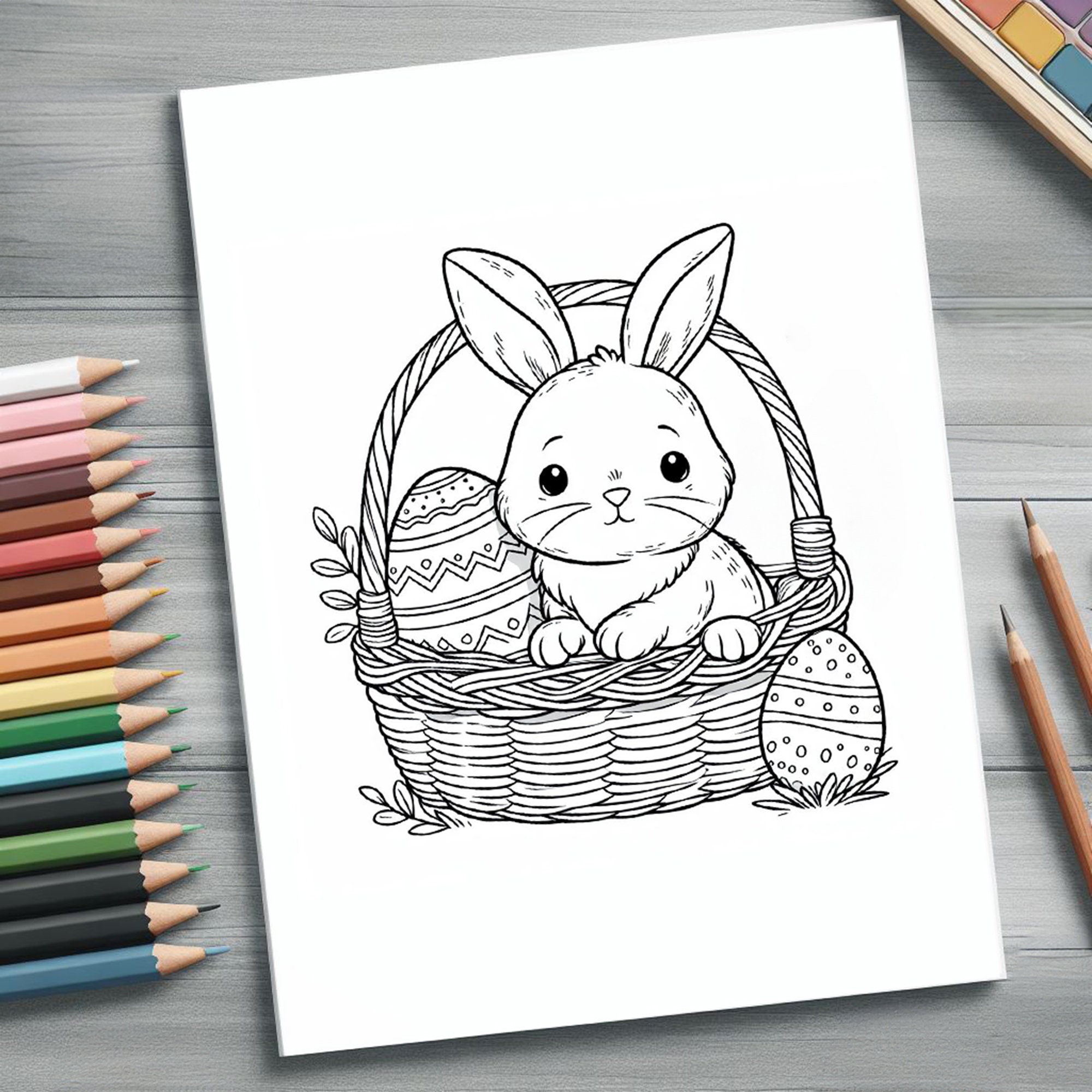 Easter Easy Coloring Pages Toddlers Preschoolers.coloring Book for Kids ...