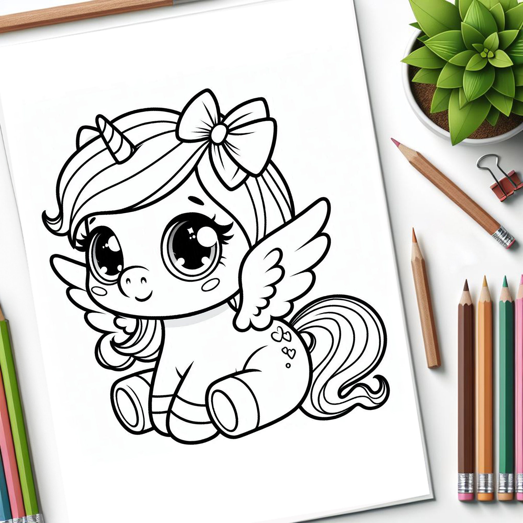 50 Cute Unicorn Coloring Pages for Kids. Kawaii Unicorn Coloring Pages ...