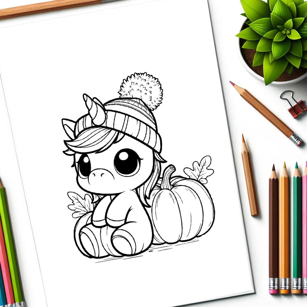 50 Cute Unicorn Coloring Pages for Kids. Kawaii Unicorn Coloring Pages ...