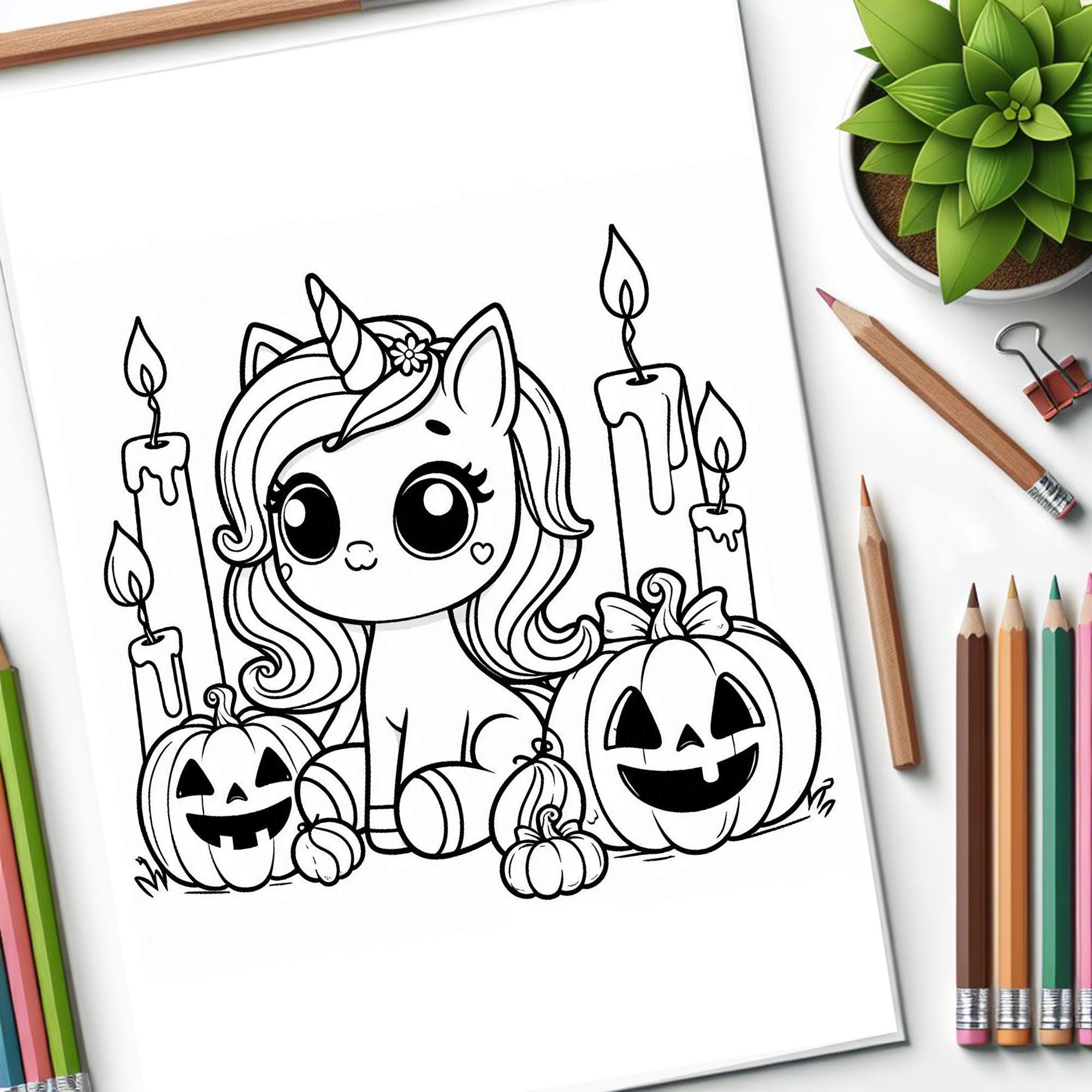 50 Cute Unicorn Coloring Pages for Kids. Kawaii Unicorn Coloring Pages ...