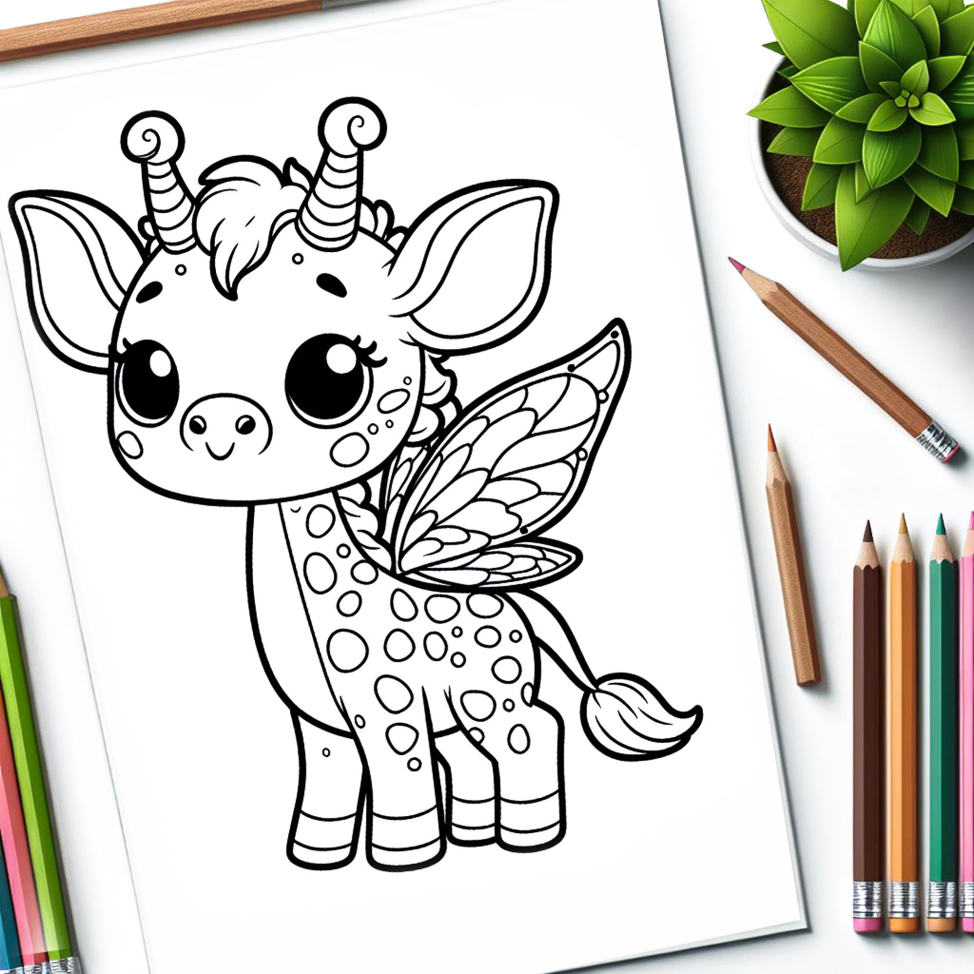 Set of 50 Fantasy Animal Coloring Pages Easy Coloring Page Printable ...