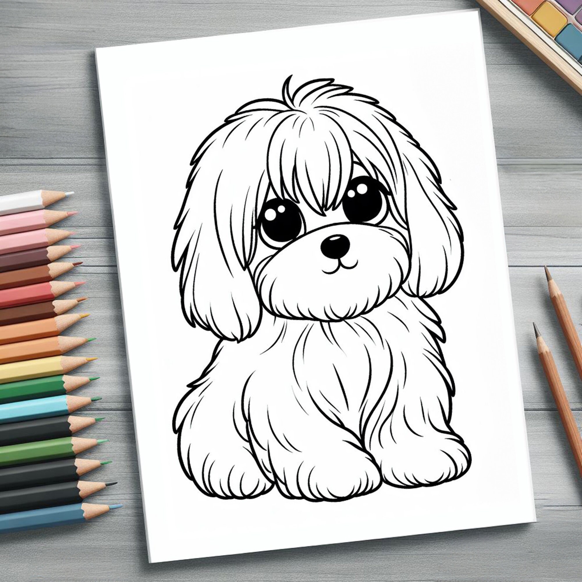 Set of 60 Dog Coloring Pages. Easy Coloring. Printable Cat Coloring ...
