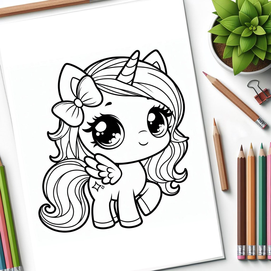 50 Cute Unicorn Coloring Pages for Kids. Kawaii Unicorn Coloring Pages ...