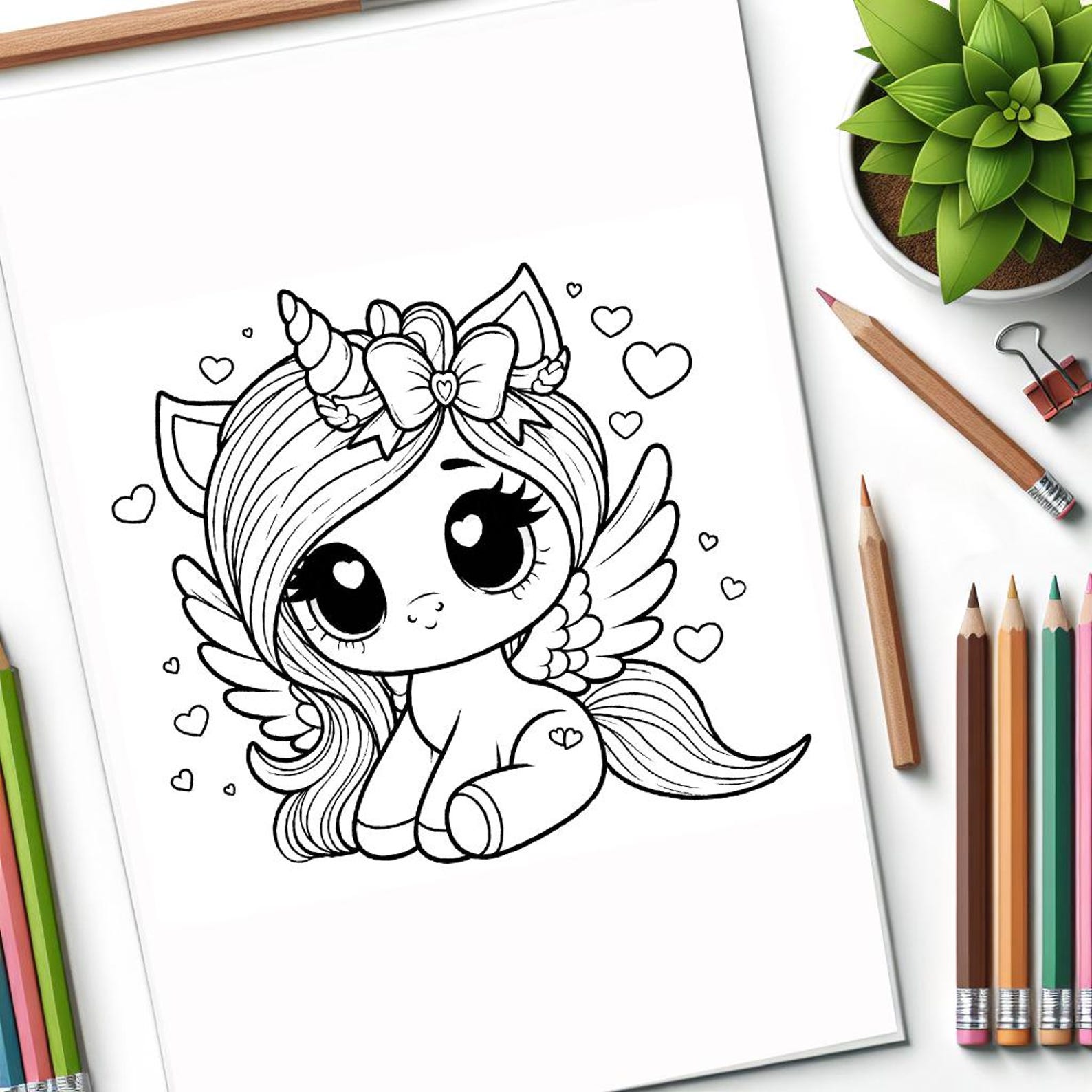 50 Cute Unicorn Coloring Pages for Kids. Kawaii Unicorn Coloring Pages ...