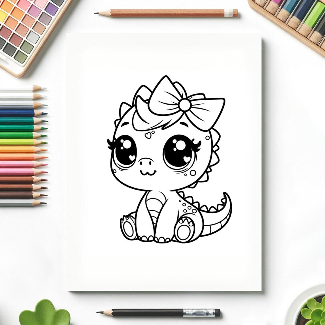 Set of 50 Dinosour Coloring Pages Easy Coloring Page Printable Animals ...