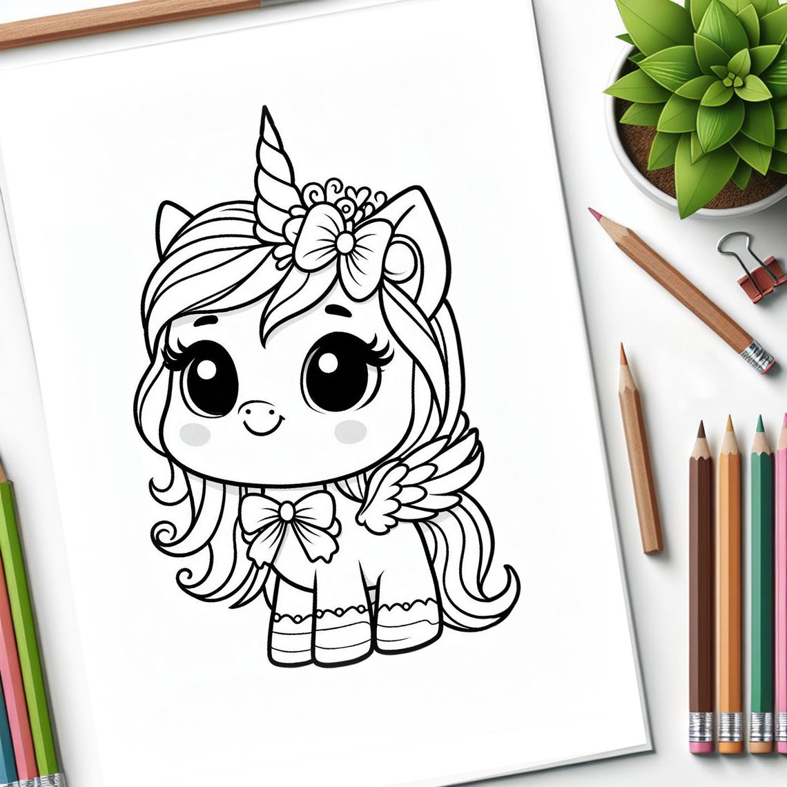 50 Cute Unicorn Coloring Pages for Kids. Kawaii Unicorn Coloring Pages ...