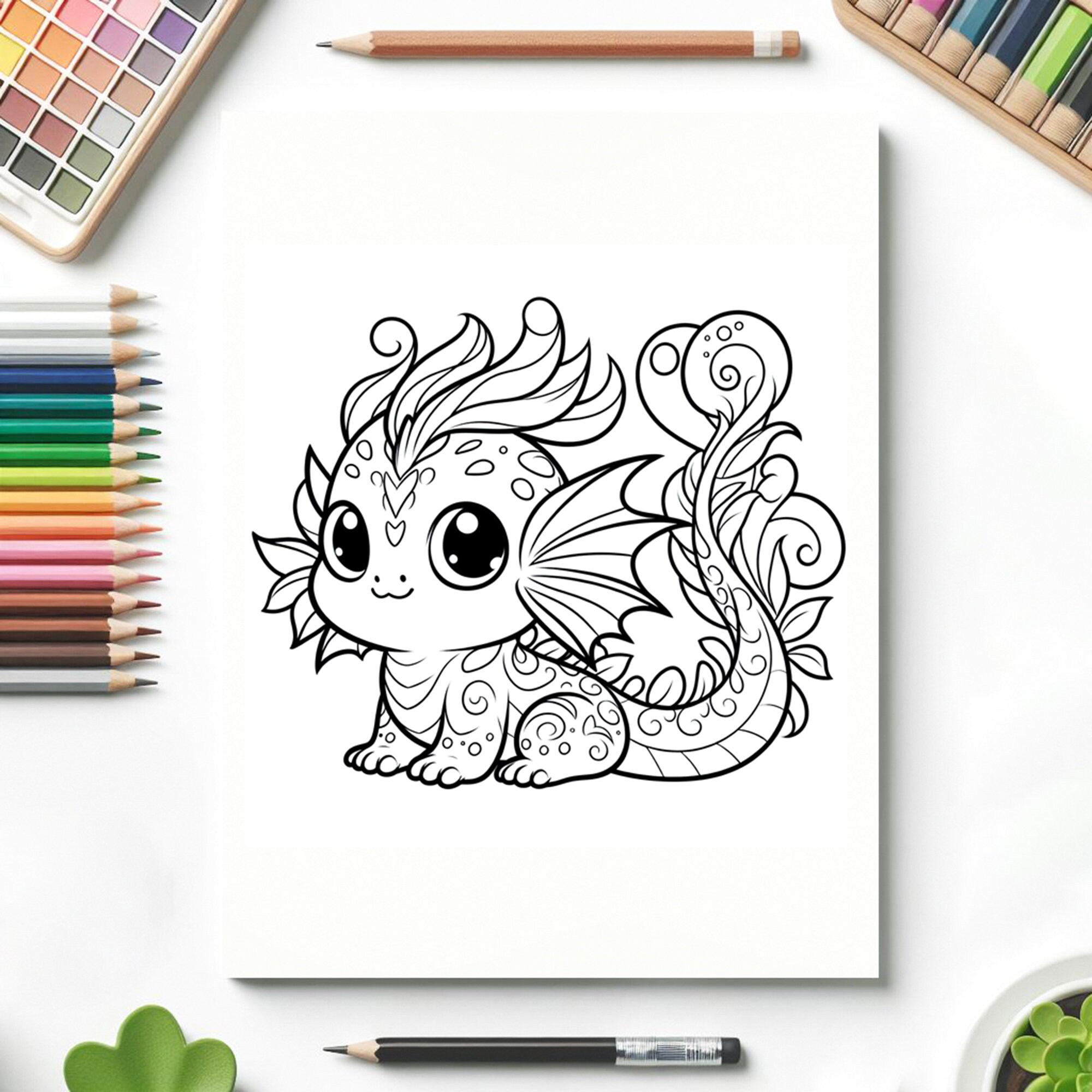Set of 35 Coloring Pages With Dragoons. Easy Coloring Page to Print ...