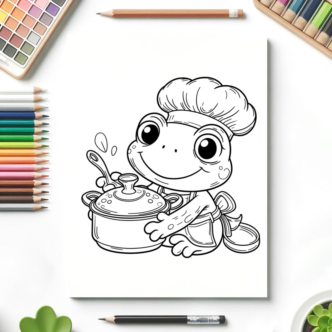 Set of 20 Frog Coloring Pages. Easy Coloring. Printable Coloring Pages ...