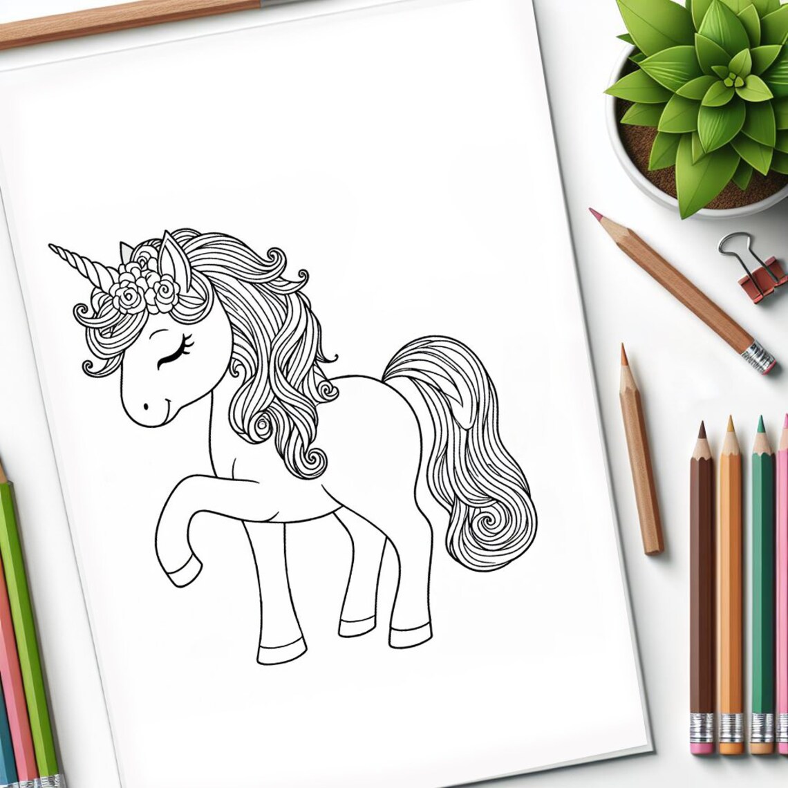 50 Cute Unicorn Coloring Pages for Kids. Kawaii Unicorn Coloring Pages ...