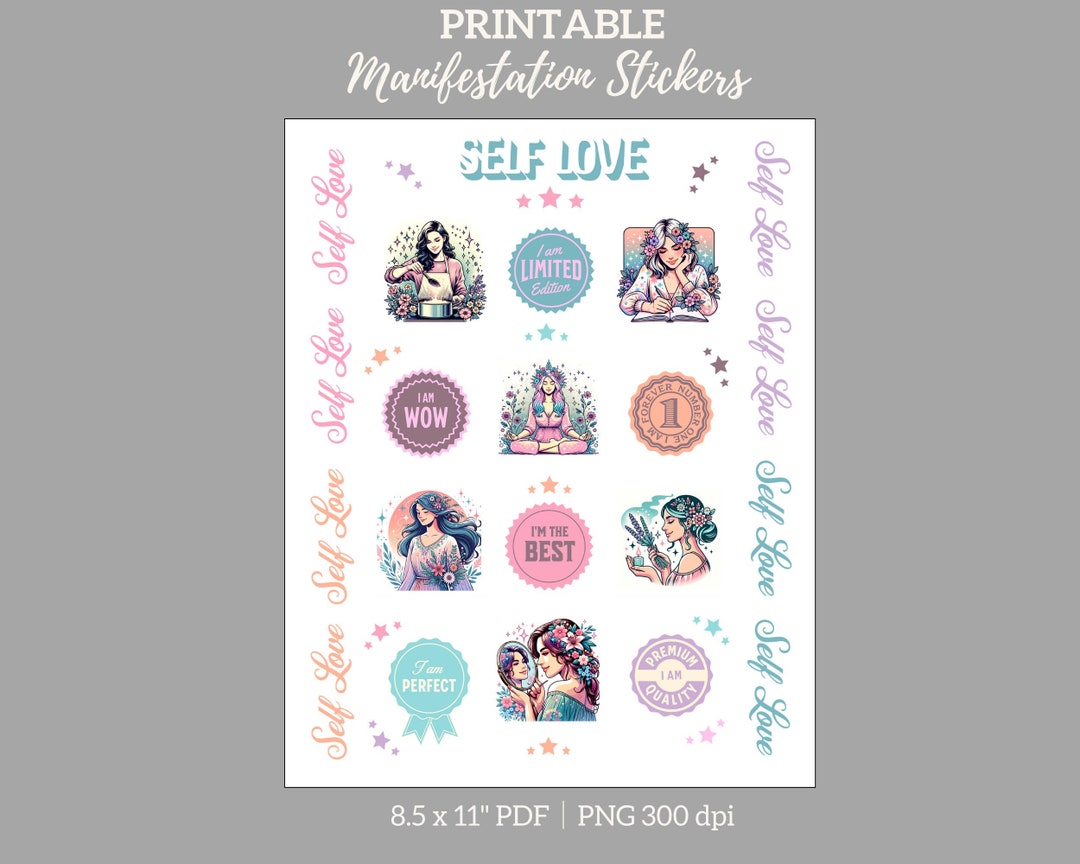 Manifestation Stickers for Self Love, Affirmations for Your Planner ...