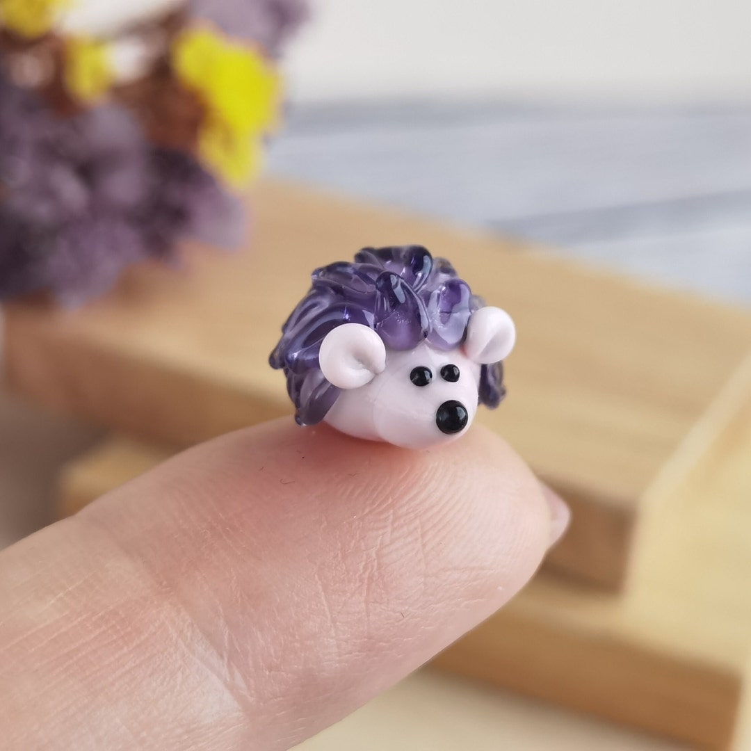 Tiny Glass Animals Hedgehog Figurines Miniature Hedgehog Decor Hedgehog ...
