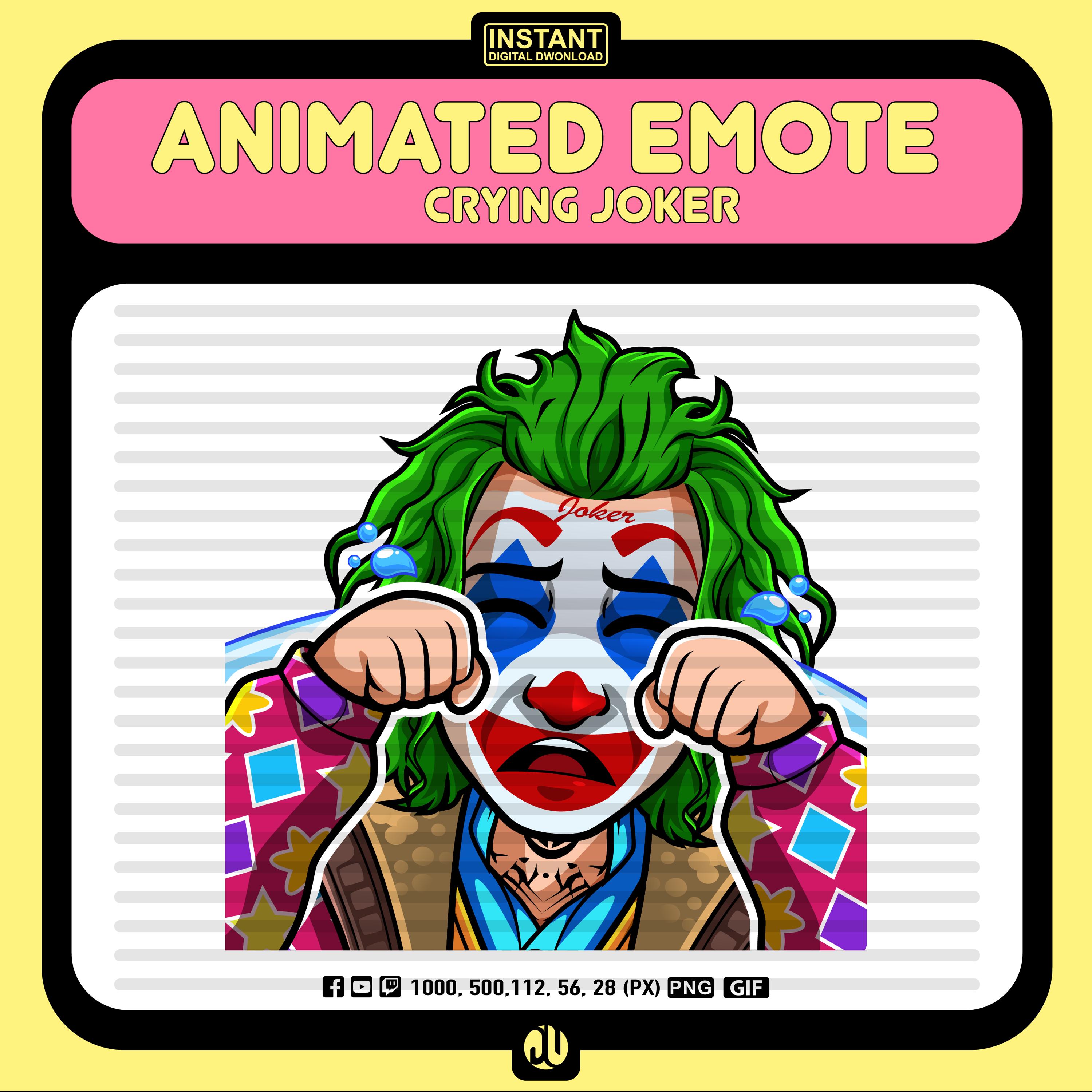 Emote Animated Joker Crying | Animated | Joker | Crying | Sad | Twitch ...