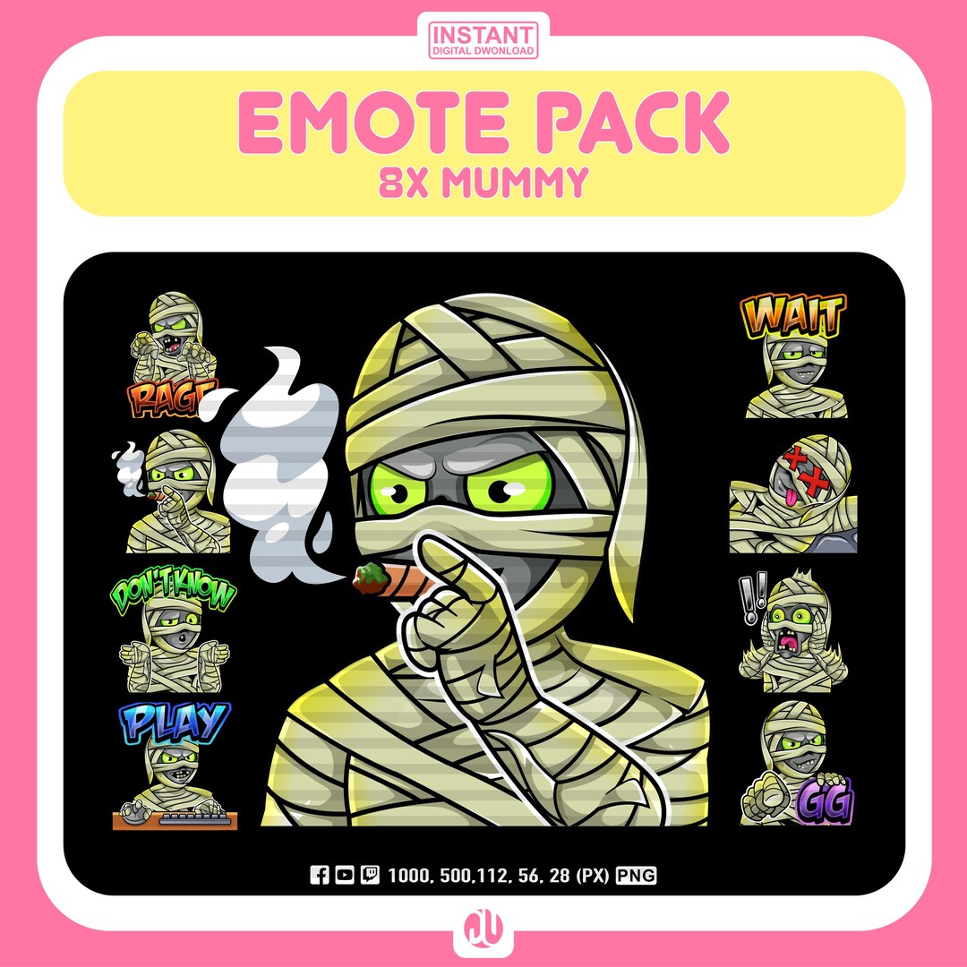 8x Horror Mummy Emotes – Twitch, Discord, Youtube (digital Download) - Etsy