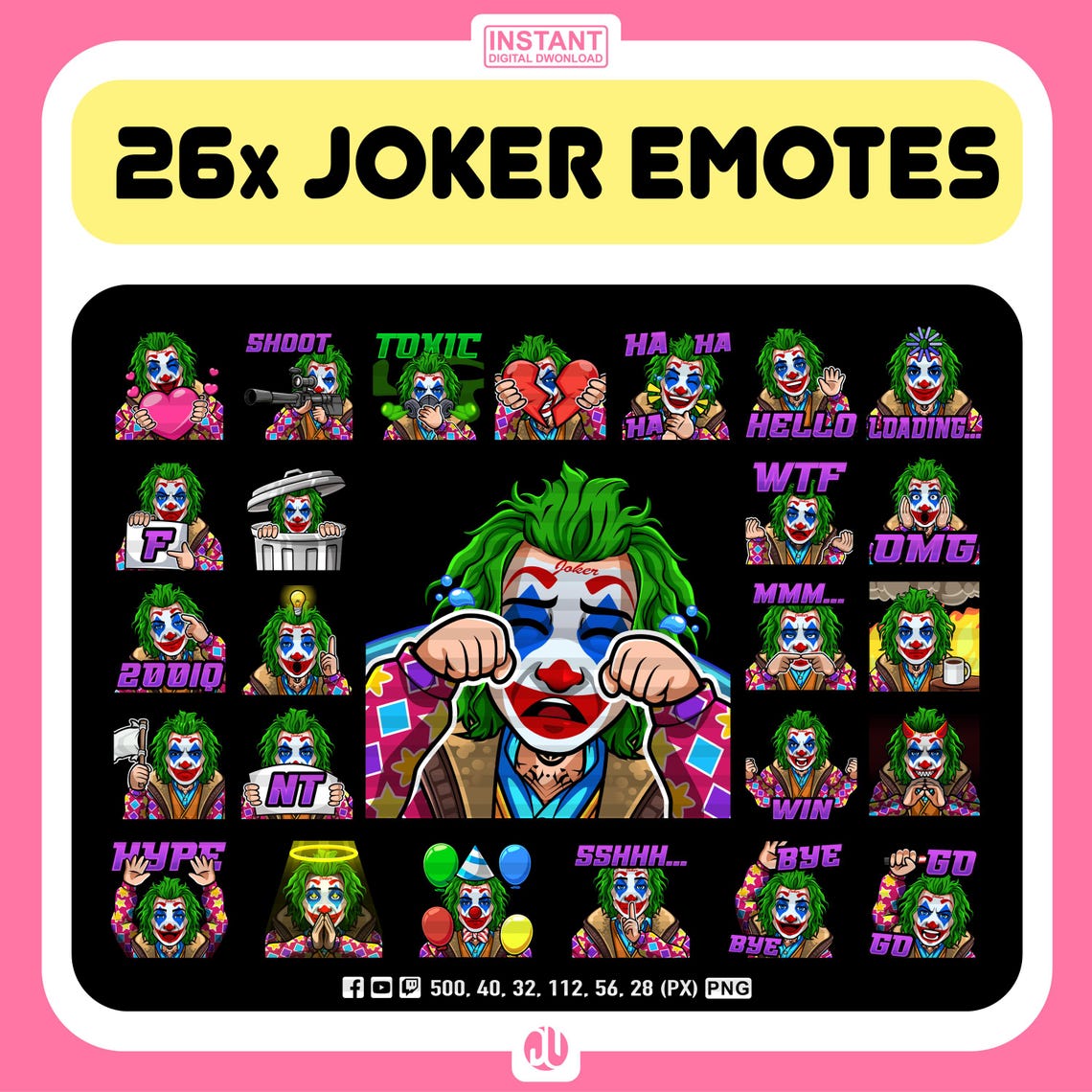26x Joker Emotes | Discord Emotes | Youtube Emotes | Facebook Emotes ...