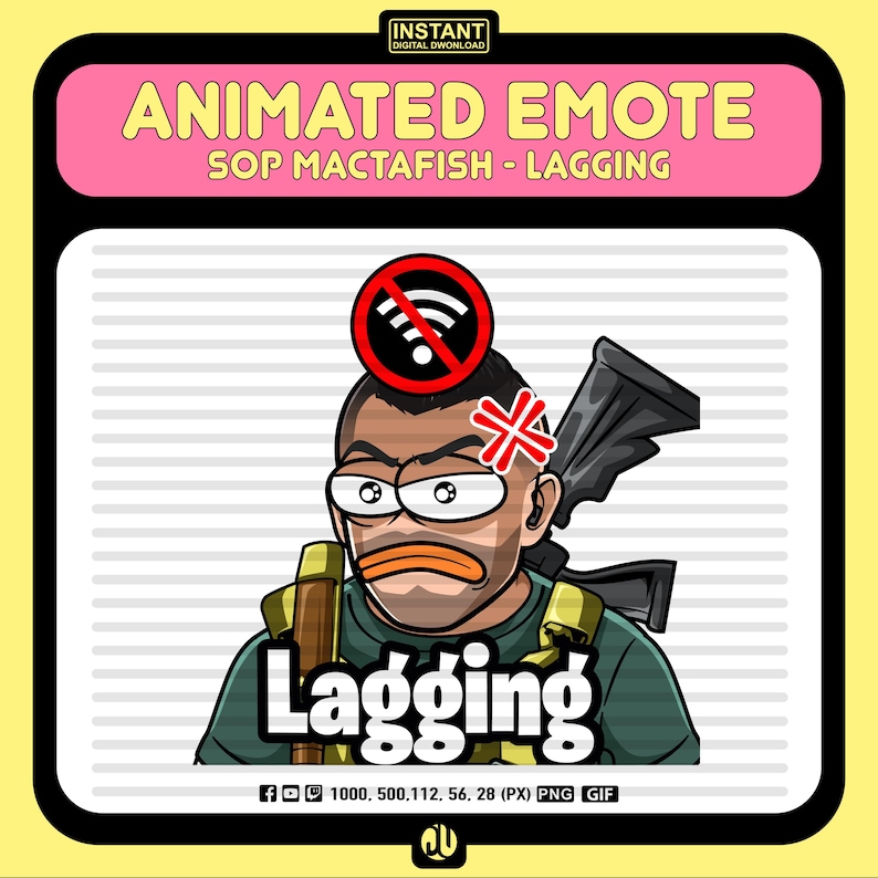 Lagging - Tactical Soldier Animated Emote | FPS Streamer GIF | Military ...