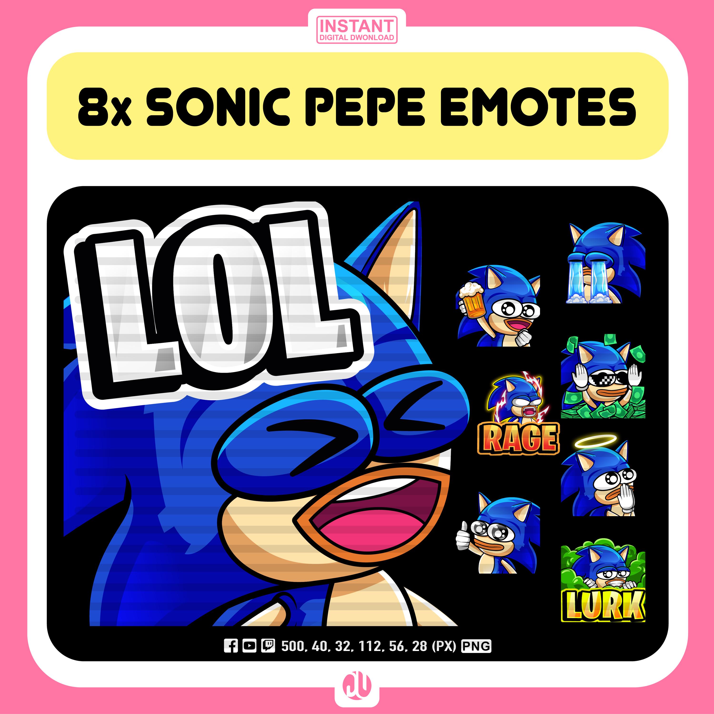 Sonic Pepe Emotes: Gaming Streamer Emotes (digital Download) - Etsy