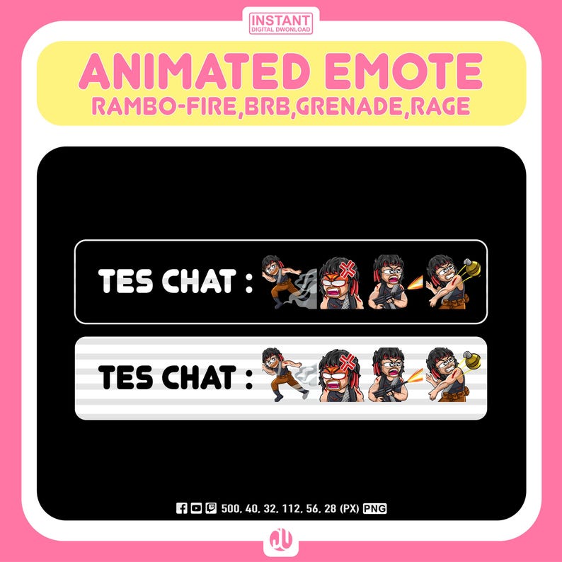Animated Combat Veteran Emotes: Twitch/discord Soldier Emote Pack ...