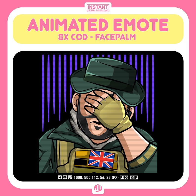 Tactical FPS Gamer Animated Emotes: Military Meme Gifs (digital ...