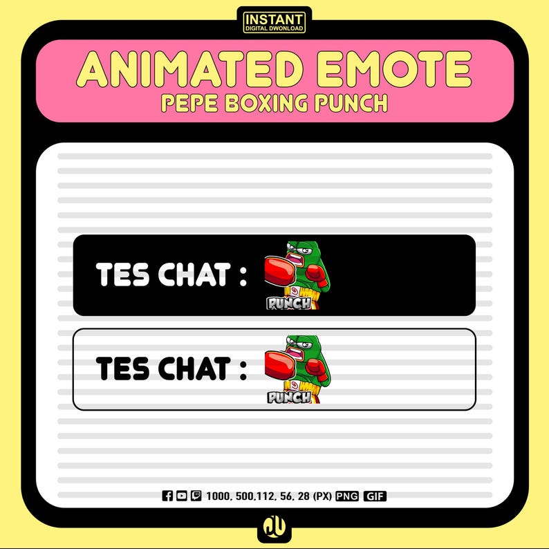 Pepe Boxing Punch Animated Emote: Twitch Discord GIF (digital Download ...