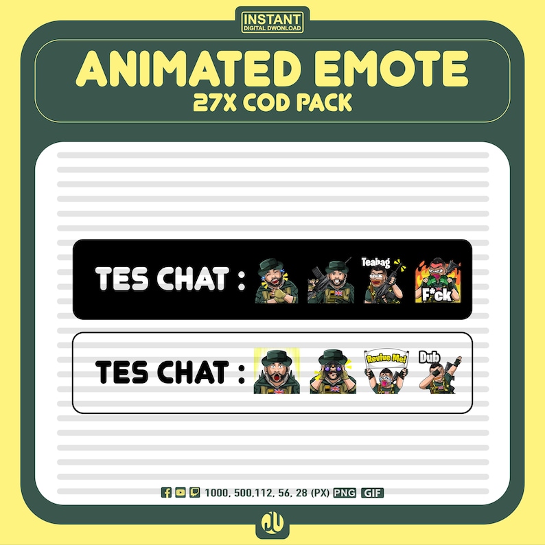 27x Tactical FPS Gamer Animated Emote Pack | Military Meme Gifs for ...