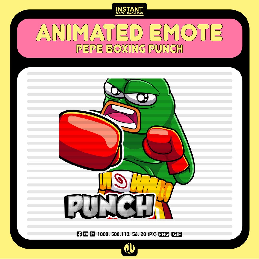 Pepe Boxing Punch Animated Emote: Twitch Discord GIF (digital Download) - Etsy