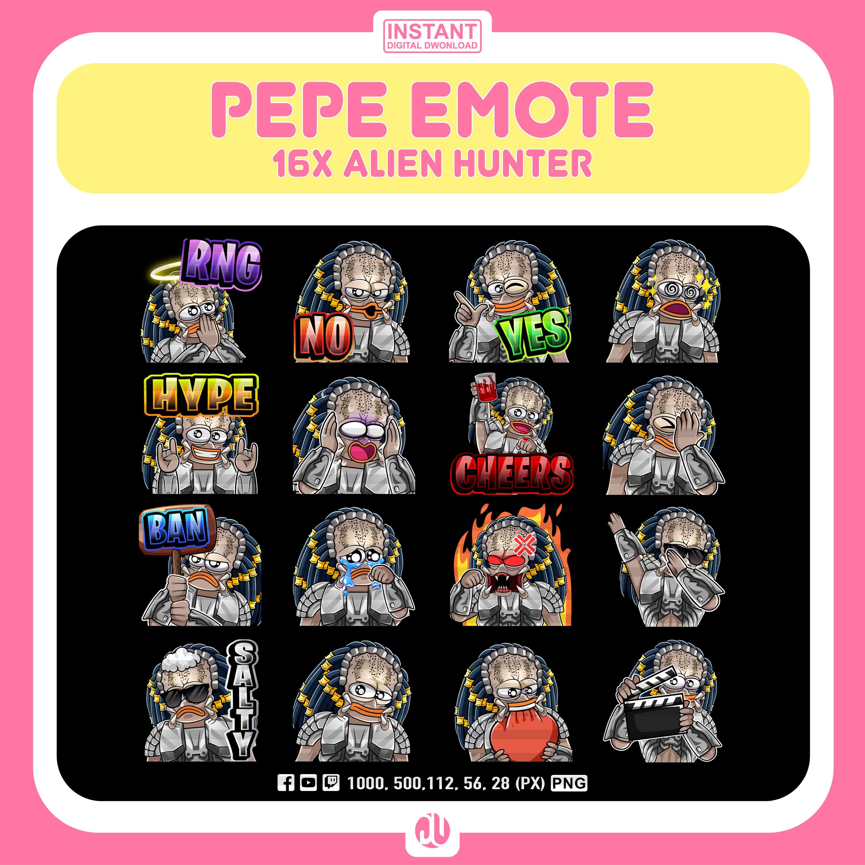 16x Sci-fi Predator Pepe Emote | Twitch & Discord Animated Emote - Etsy
