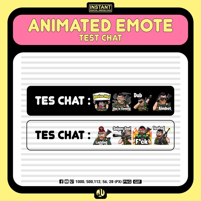 8x FPS Gamer Animated Emote Pack | Tactical Meme Emotes for Twitch ...