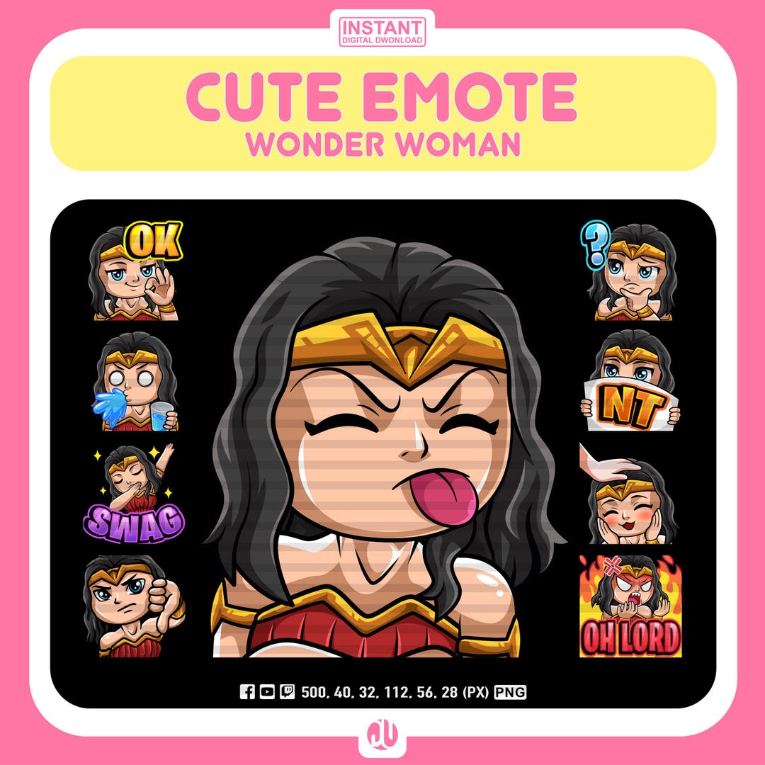 9x Fierce Amazon Fighter Emote | Twitch Discord Gamer Emote Pack Cute ...