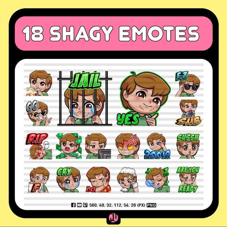 18x Mystery Solver Dude Emote | Chill Cartoon Emoji for Twitch ...