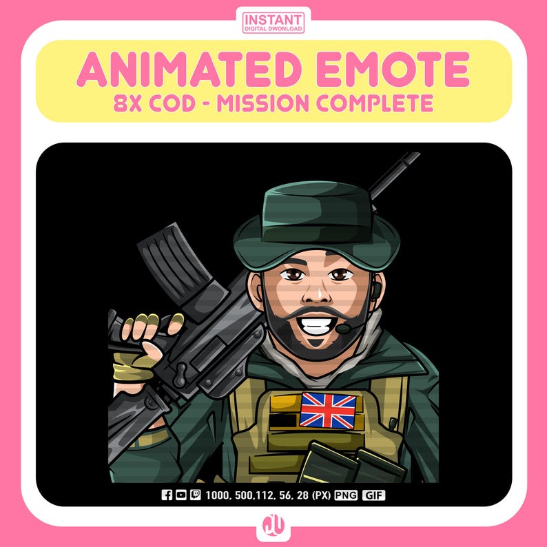 8x Tactical FPS Gamer Animated Emote Pack | Military Meme Gifs for ...