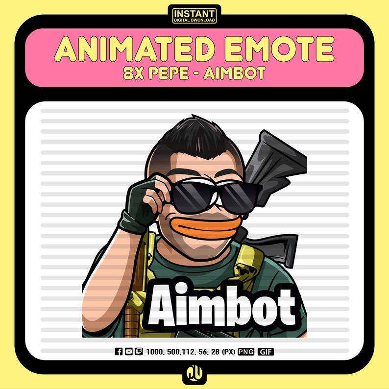 8x FPS Gamer Animated Emote Pack | Tactical Meme Emotes for Twitch ...