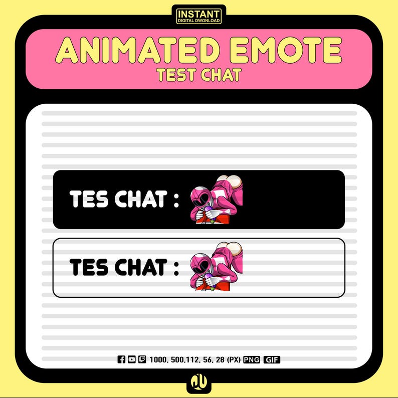 Power Ranger Pink Hungry Eggplant Animated Emote | Funny Meme GIF for ...