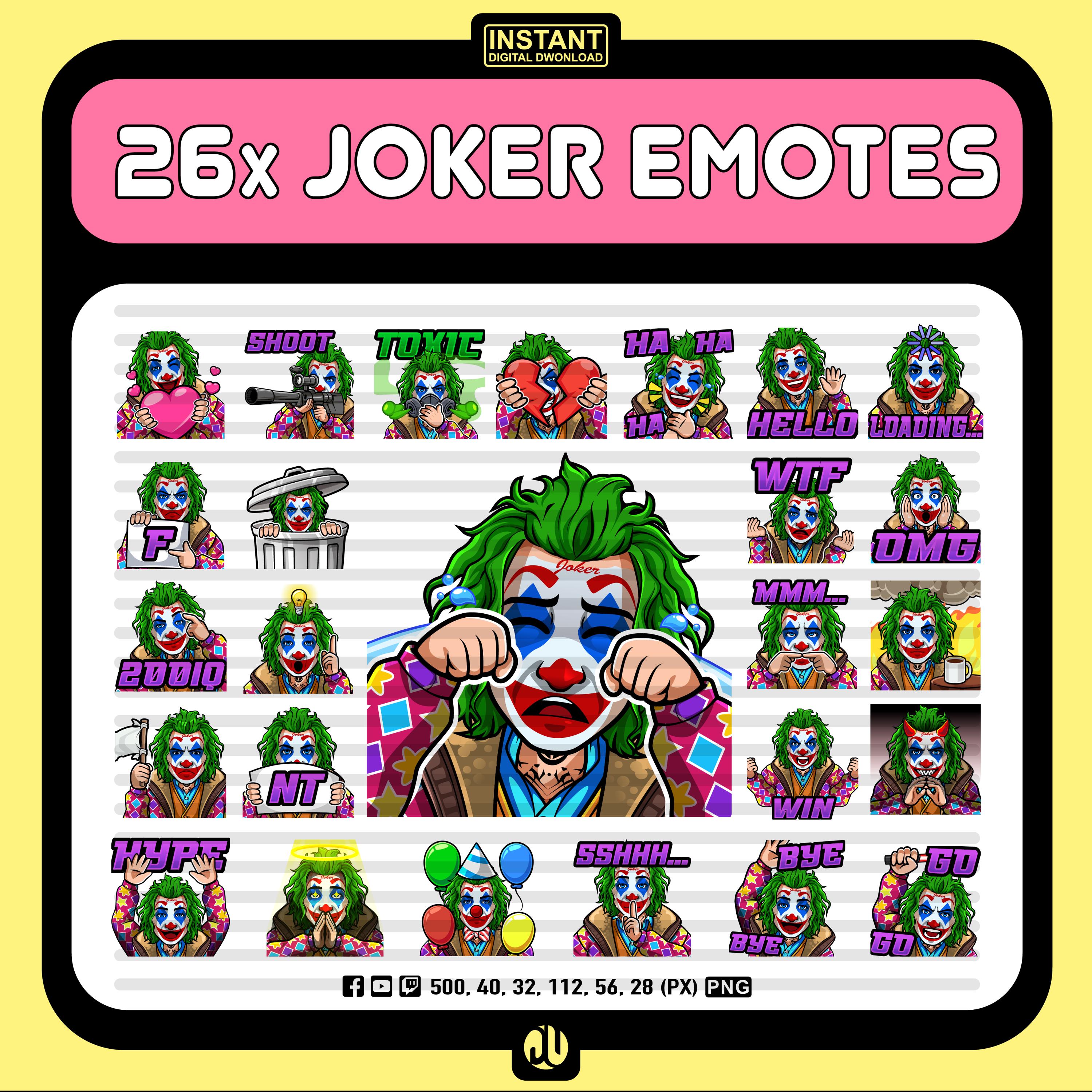 26x Joker Emotes | Discord, Youtube, Facebook (PNG) - Etsy