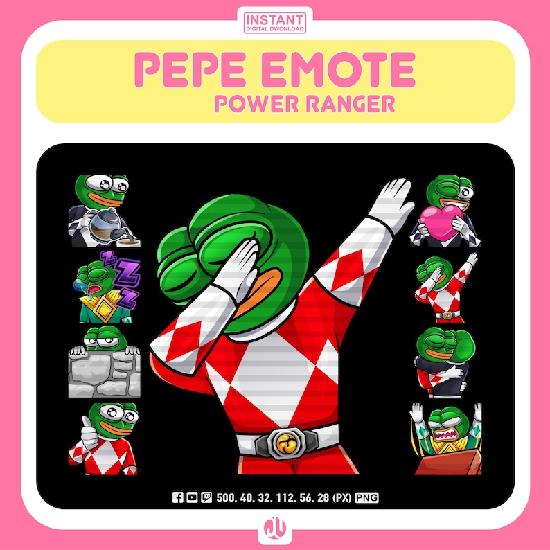 8x Pepe Ranger Go-go-power-rangers Anime Emotes Discord Emotes Youtube ...