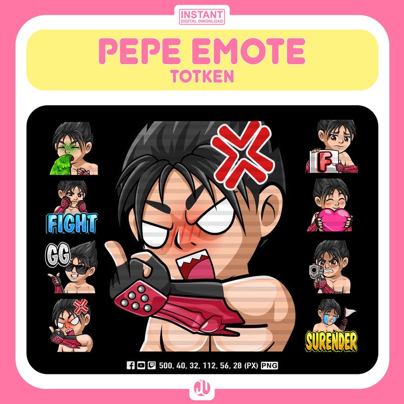 Fighting Game Warrior Emotes: Twitch, Discord, Youtube (digital ...