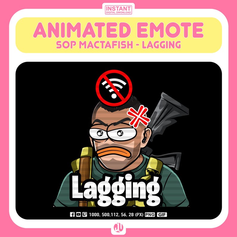 Lagging - Tactical Soldier Animated Emote | FPS Streamer GIF | Military ...
