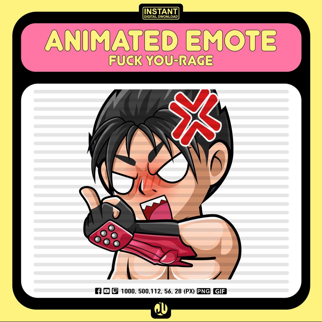 Rage Animated Emote: Arcade Fighter for Twitch/discord (PNG & GIF) - Etsy