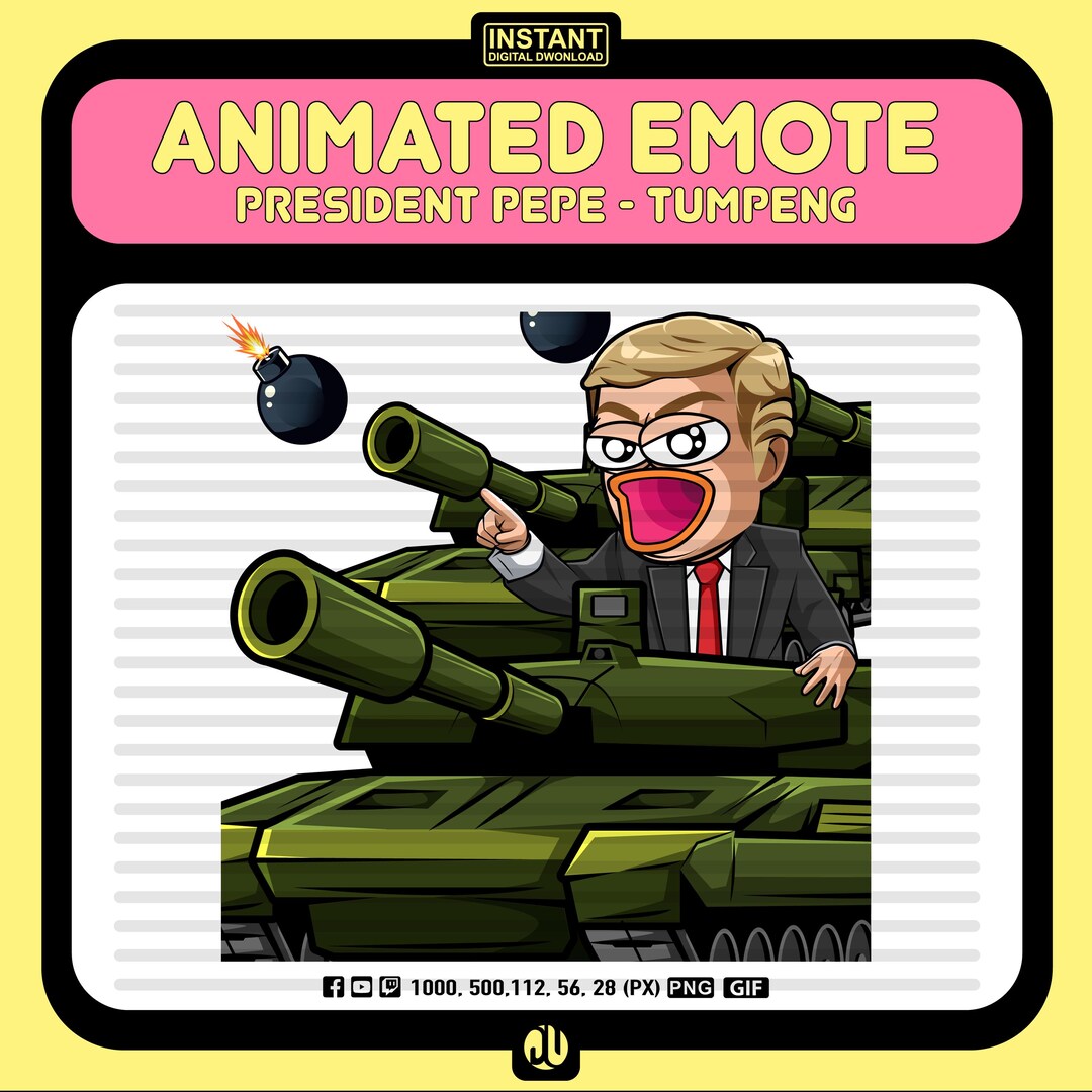 Tank War Animated President Pepe Emote | Funny Dictator Twitch Emote ...