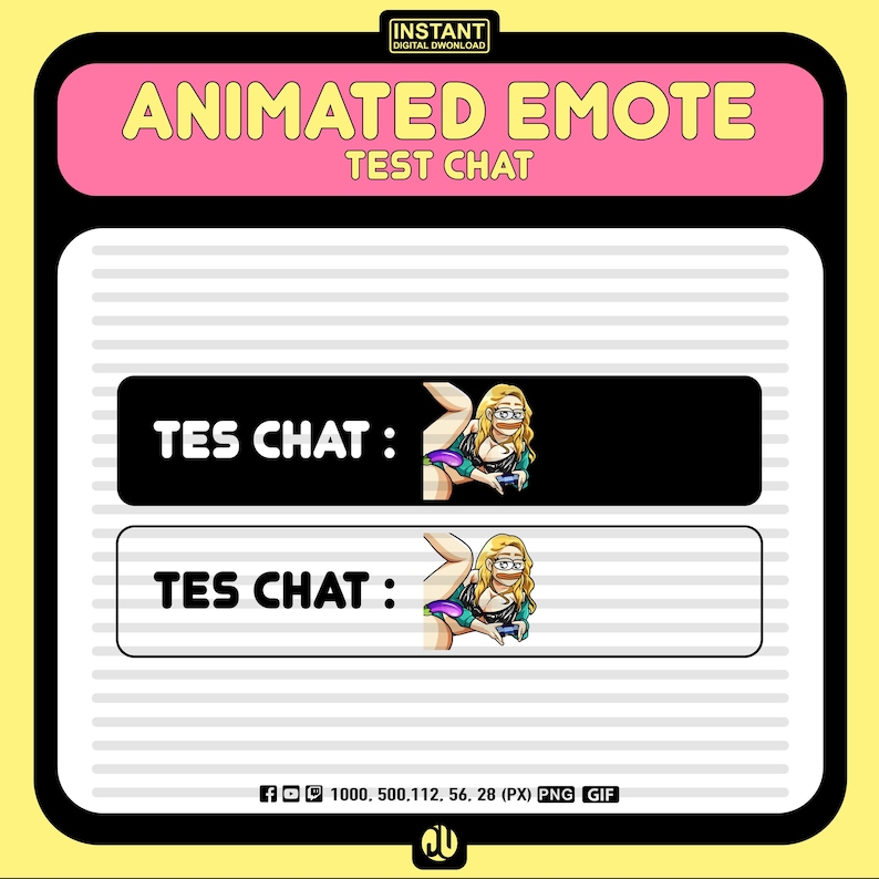 Goofy Eggplant Rub Animated Emote | Funny & Playful Twitch and Discord ...