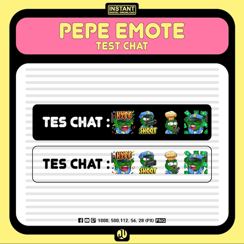 8x Police Pepe Emote Pack | Meme Twitch & Discord Emotes | Digital ...