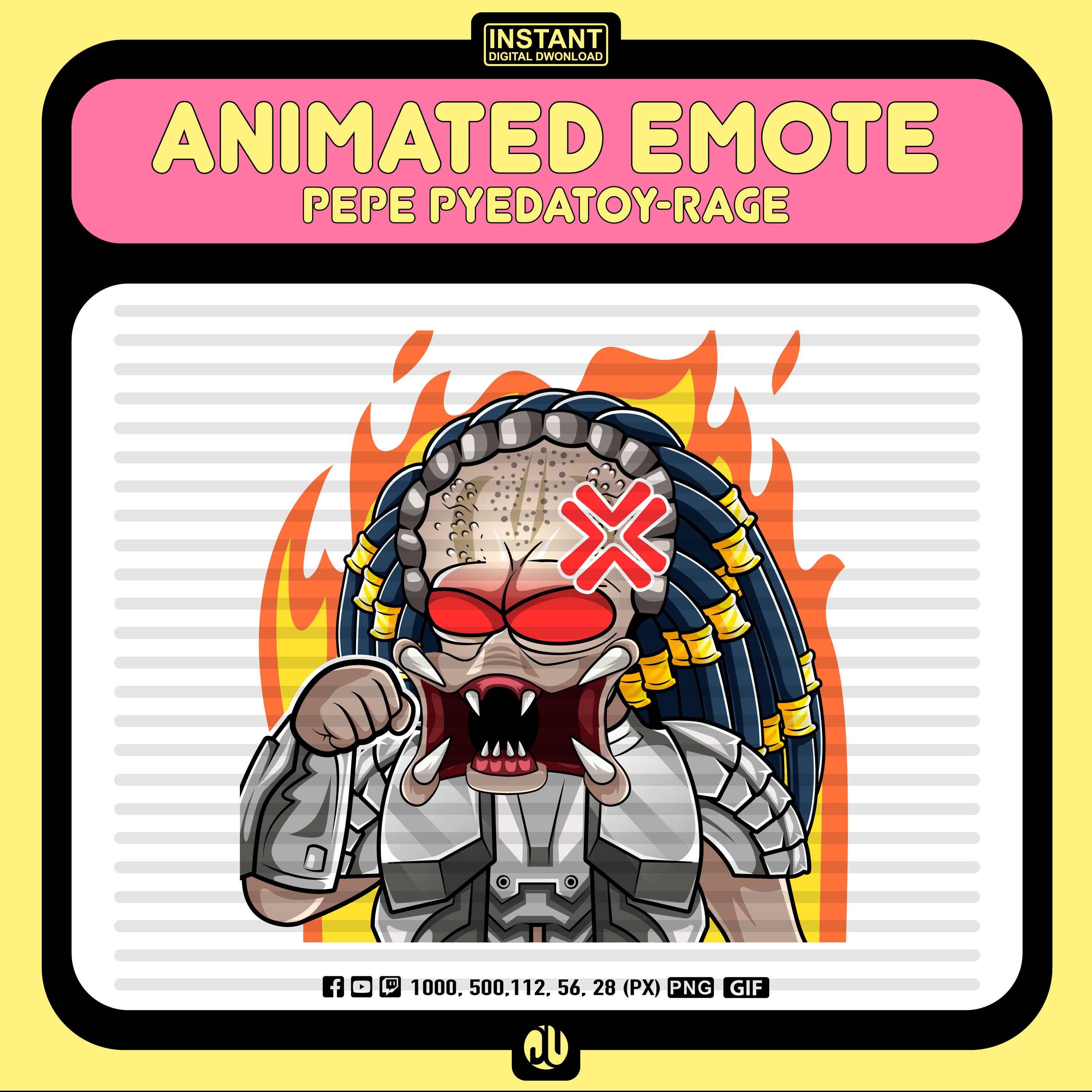 Sci-fi Predator Rage Pepe Animated Emote | Twitch & Discord Animated ...