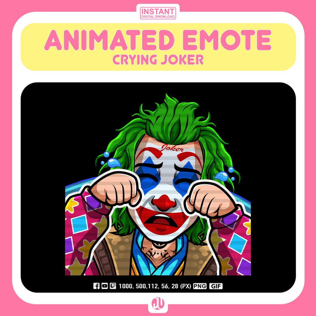 Emote Animated Joker Crying | Animated | Joker | Crying | Sad | Twitch ...