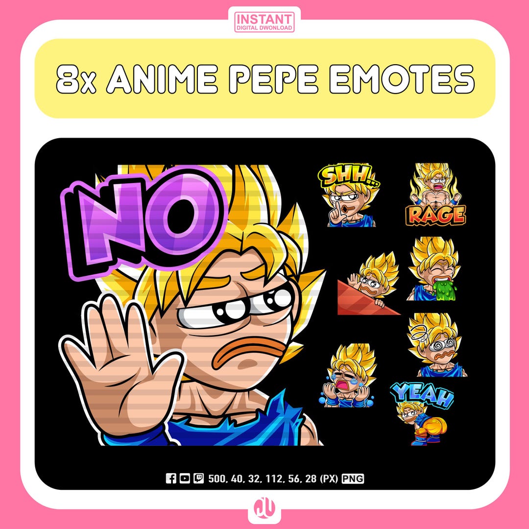 8x Anime Fighter Emotes: Twitch, Discord, Youtube (GIF & PNG) - Etsy