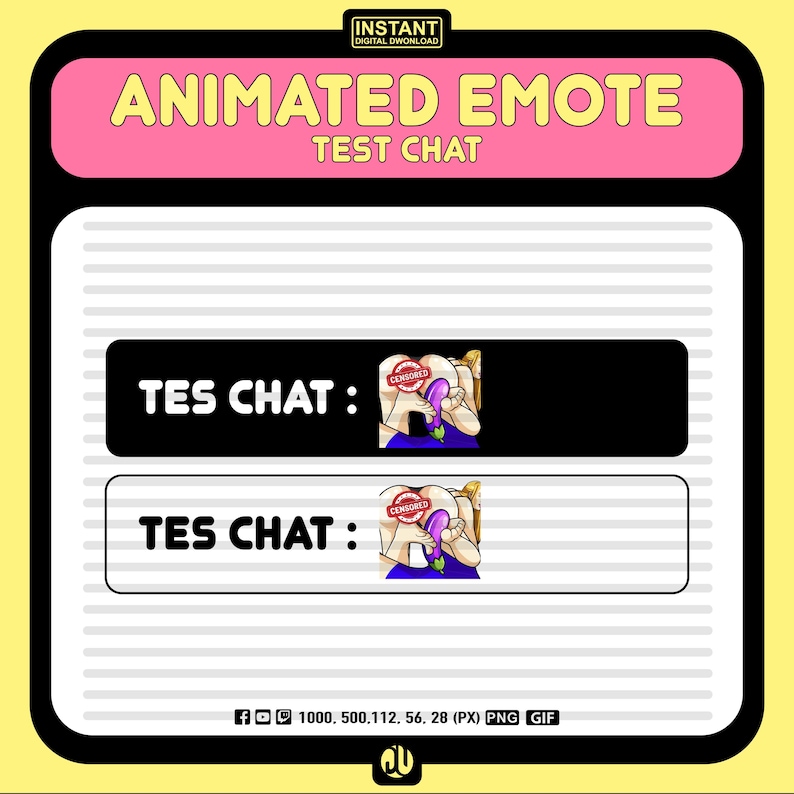 Spicy Eggplant Shake Animated Emote | Funny & Playful GIF for Twitch ...