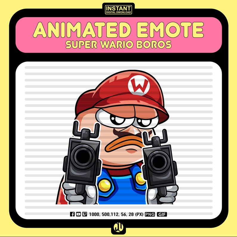 Wario Inspired Animated Emote: Retro Gaming Twitch Emote (PNG & GIF) - Etsy
